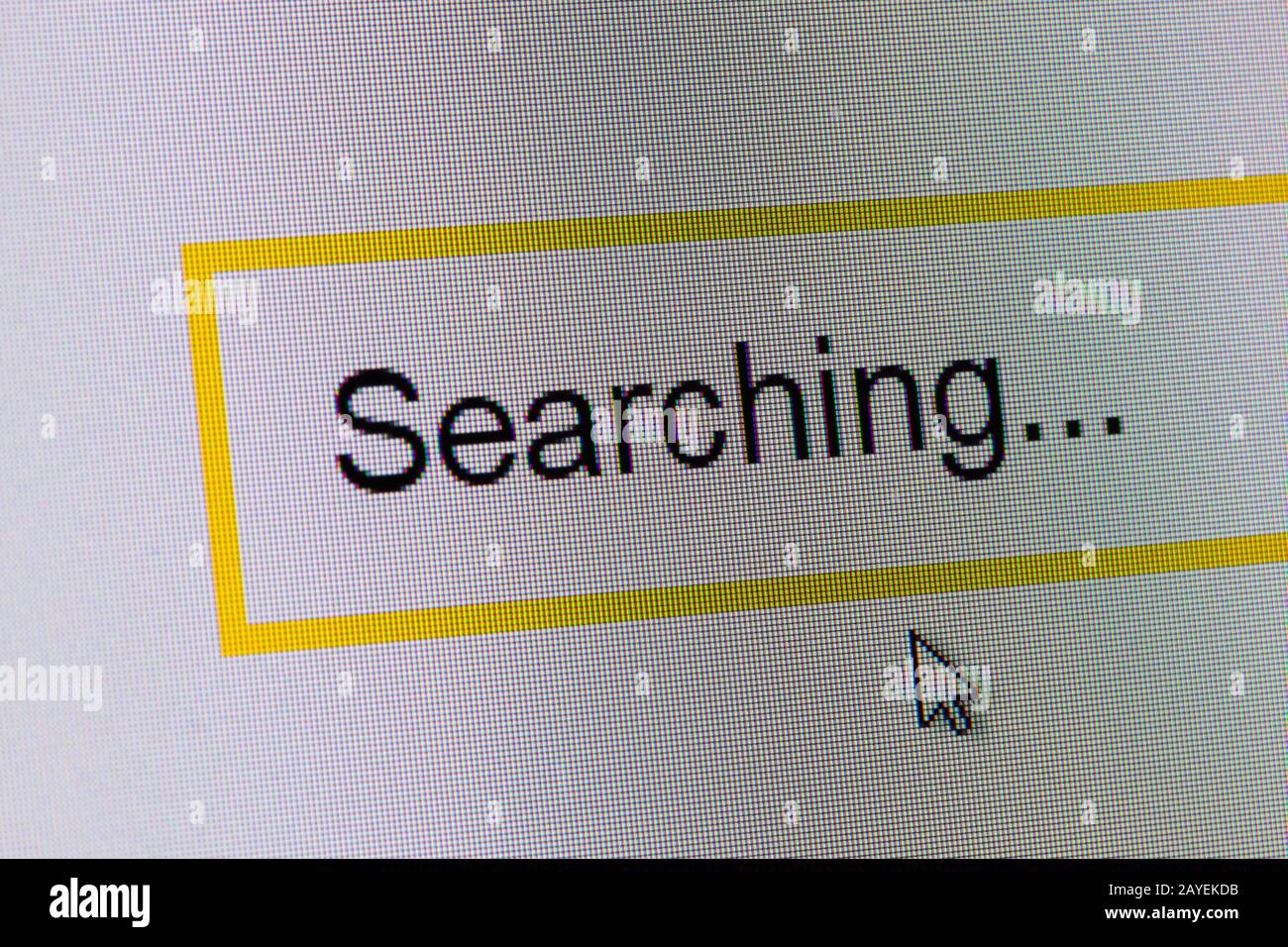 Word Searching in search bar on computer monitor Stock Photo - Alamy