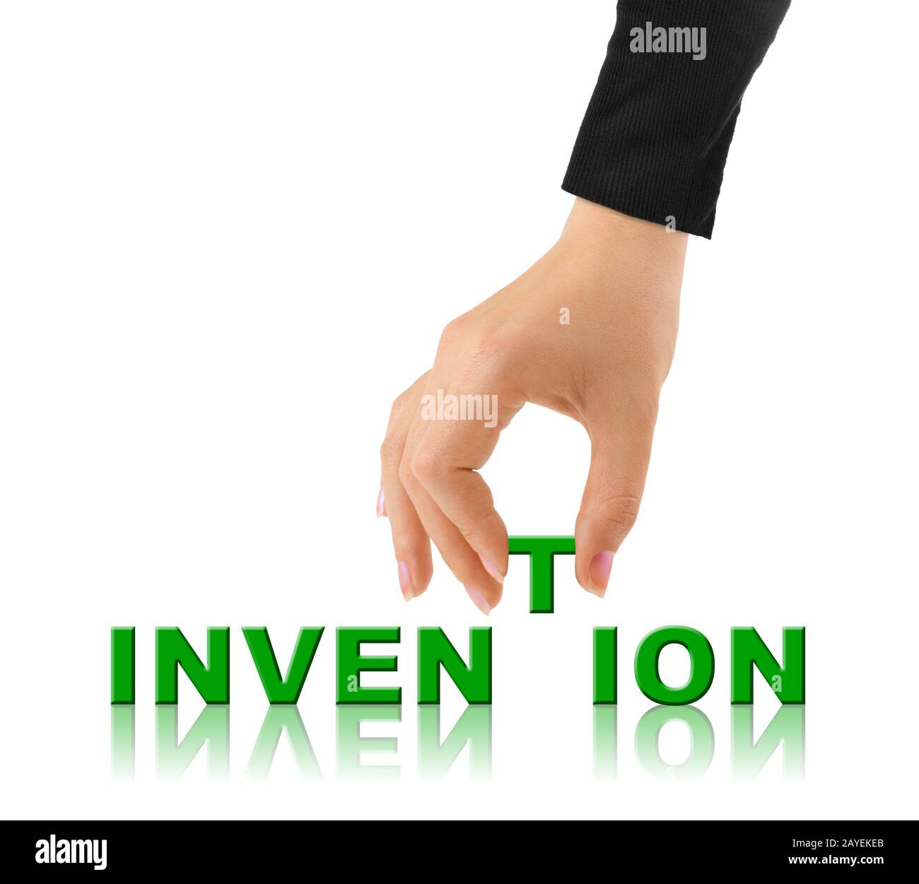 Hand and word Invention Stock Photo - Alamy