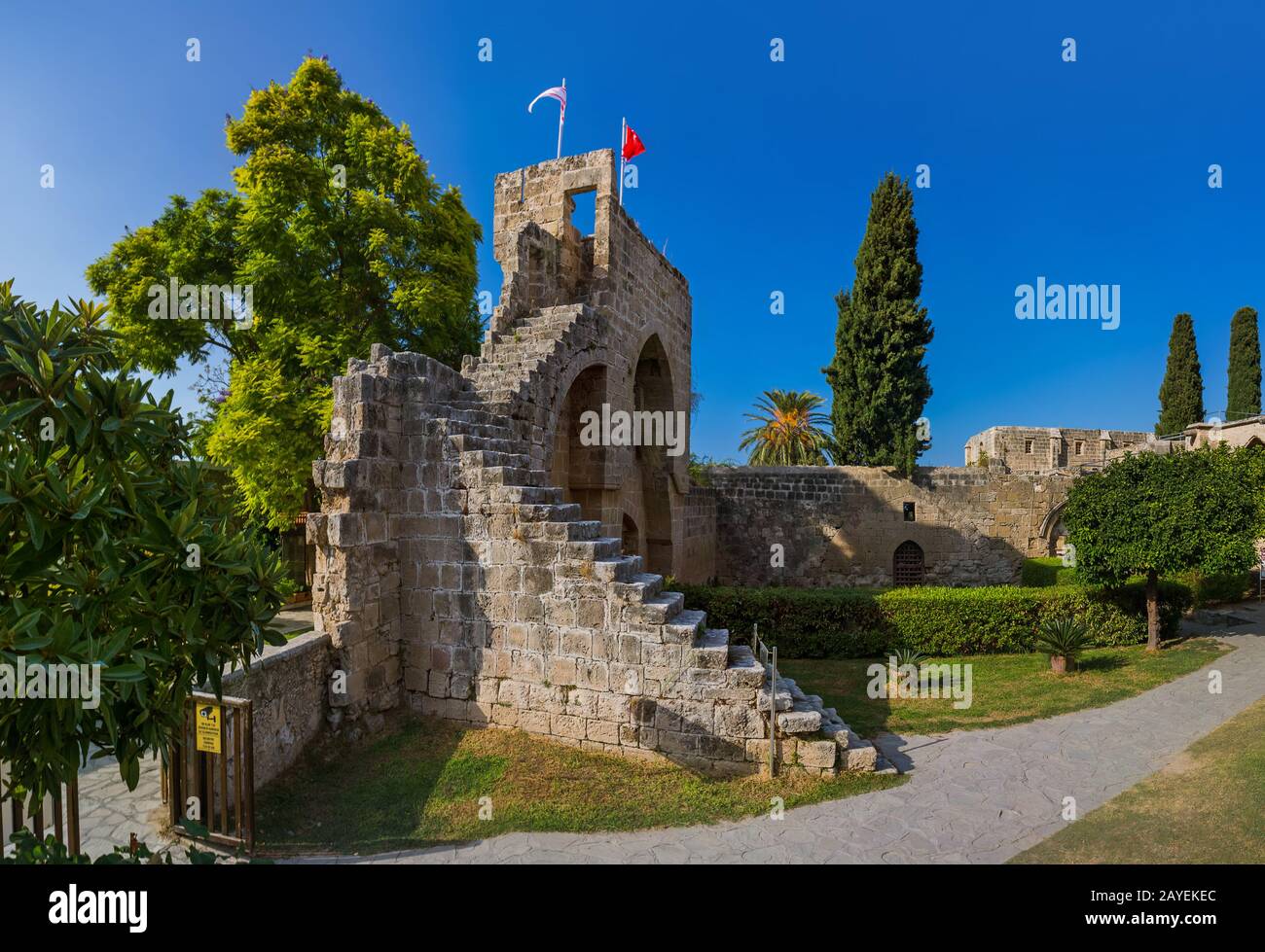 Gothic monastery ruins bellapais abbey hi-res stock photography and ...