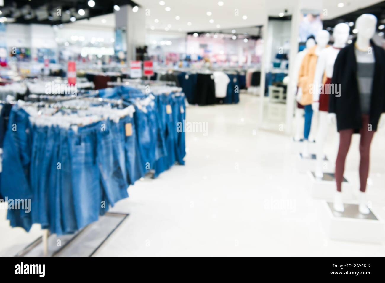 Supermarket interior in clothes section Stock Photo - Alamy