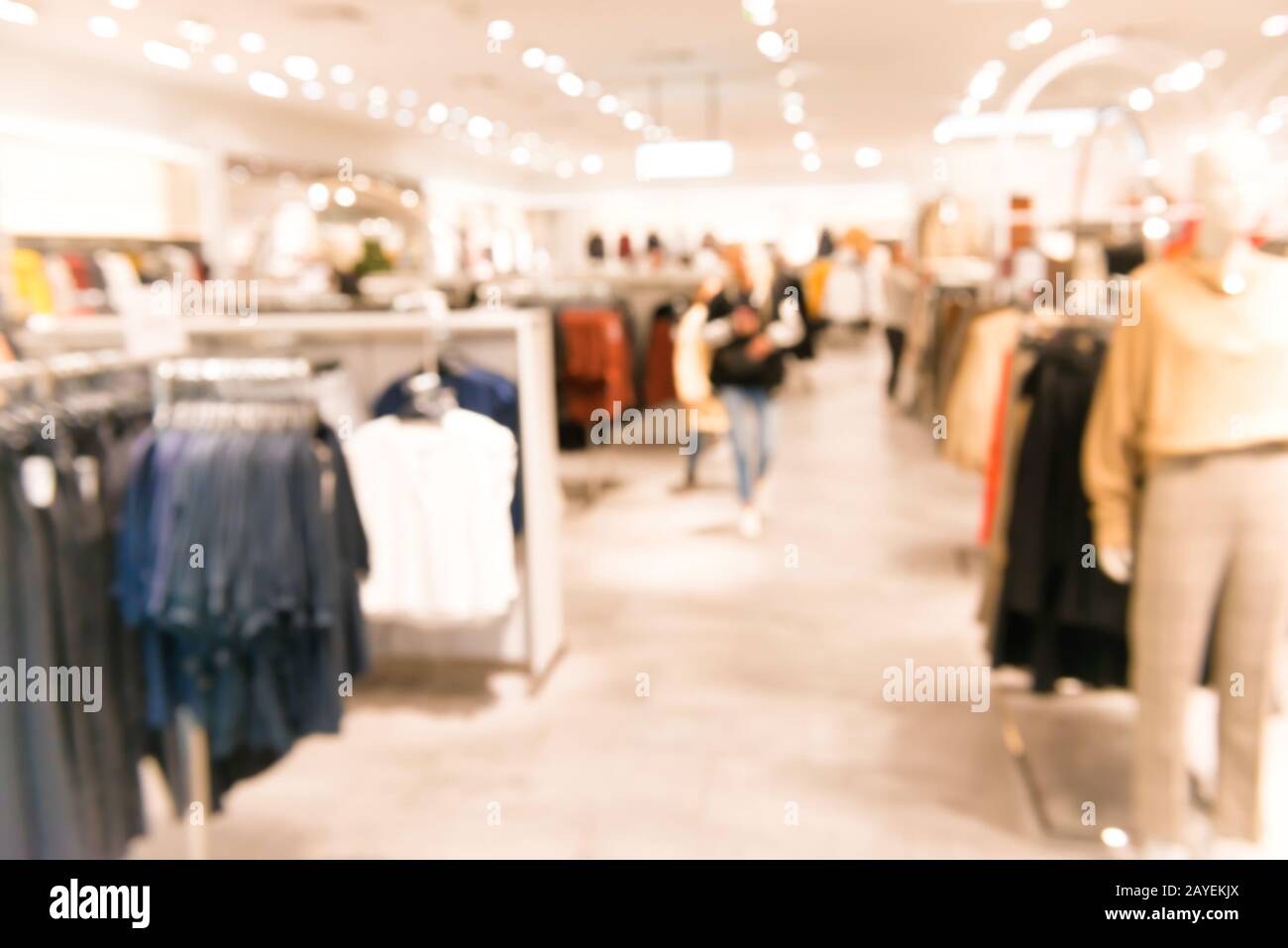 Supermarket interior in clothes section Stock Photo - Alamy
