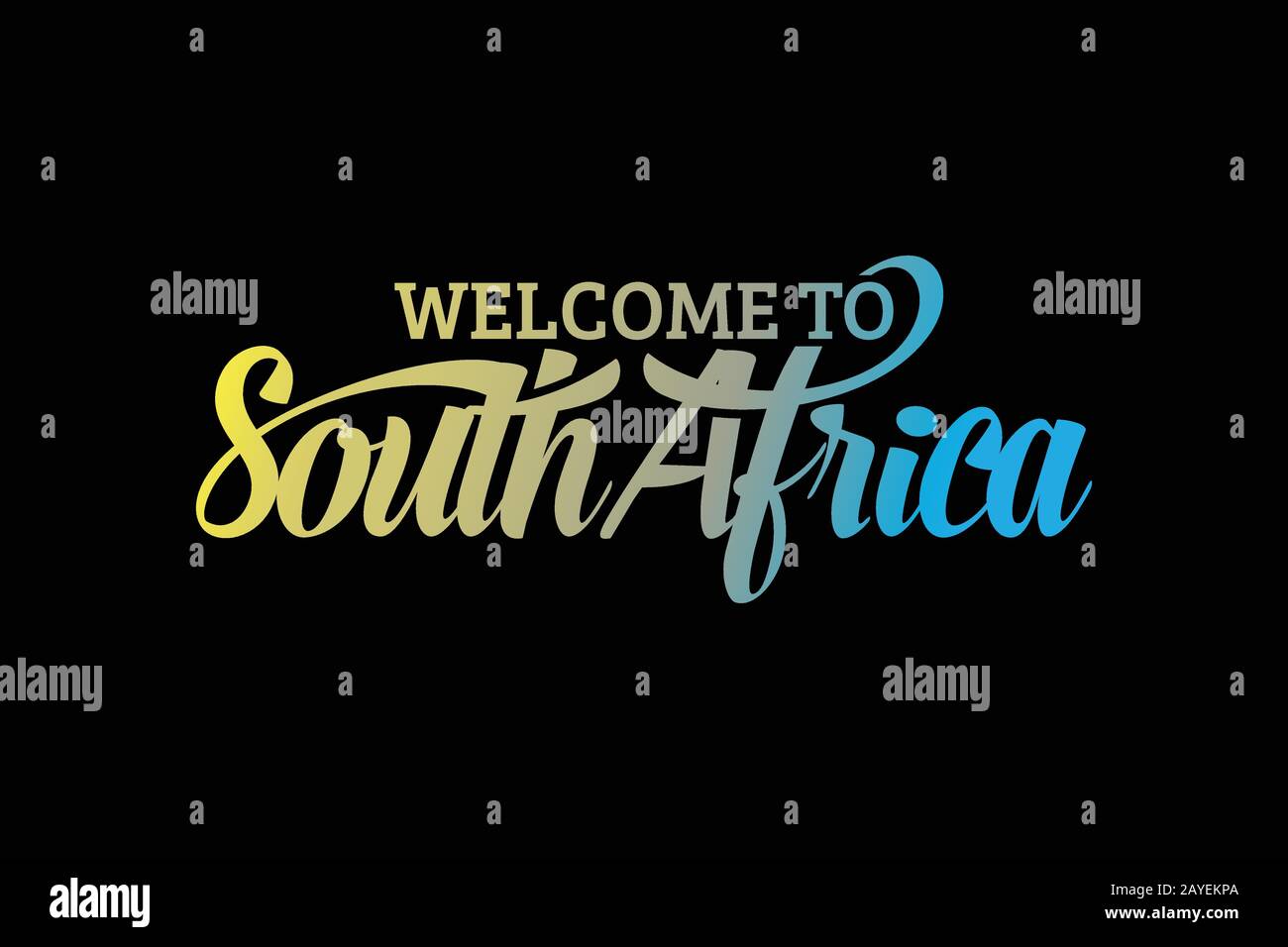 Welcome To South Africa Word Text Creative Font Design Illustration ...
