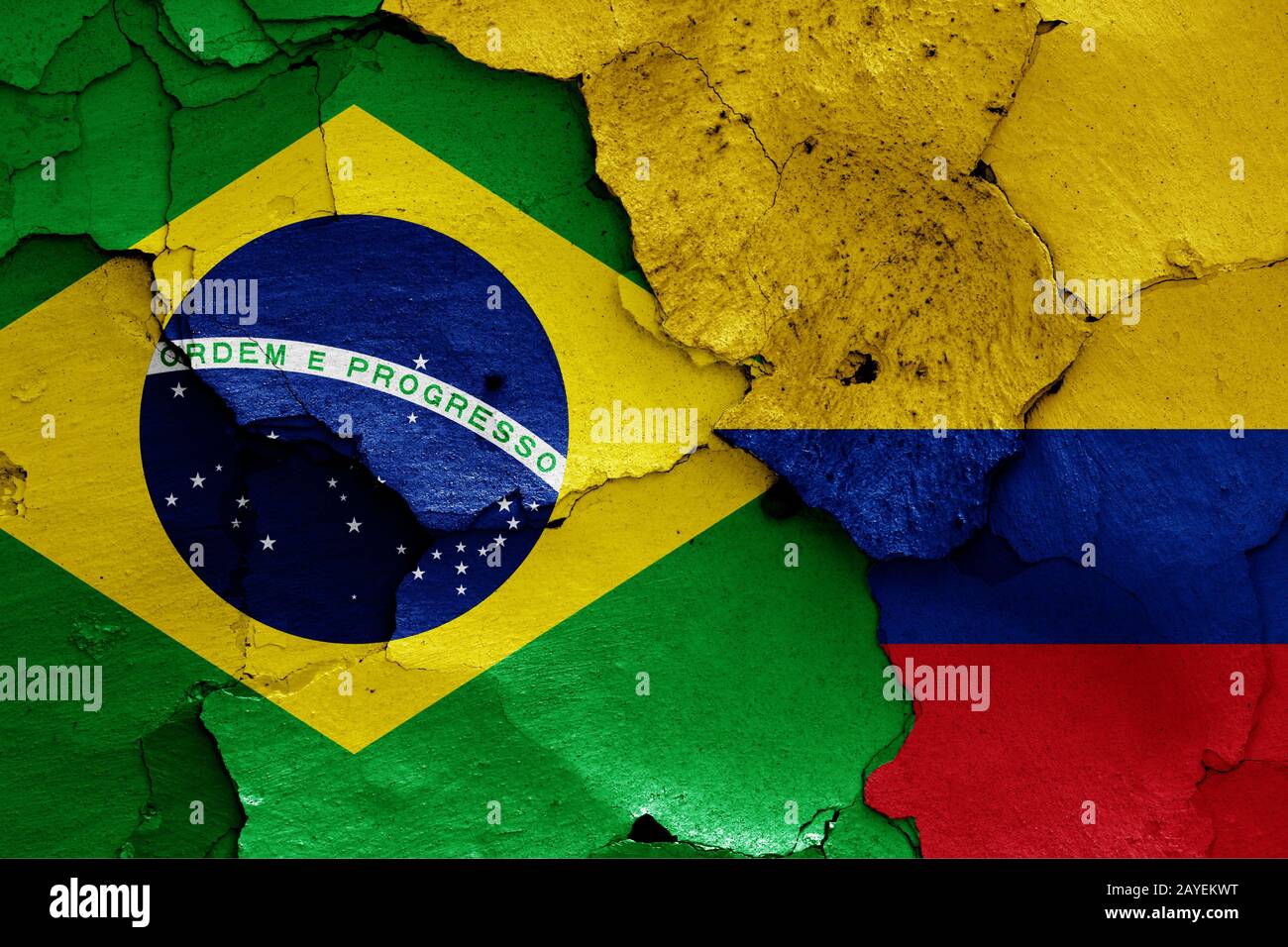 Brazil colombia flag hi-res stock photography and images - Alamy