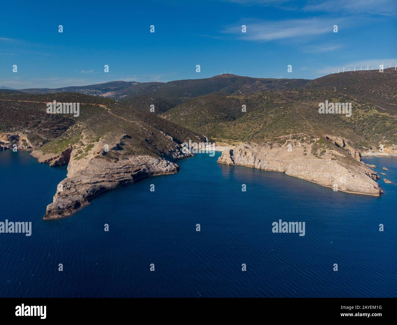 Aerial view of Almyrichi beach at Evoia,Greece Stock Photo - Alamy
