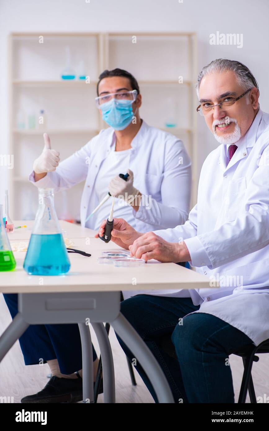 Two chemists working in the lab Stock Photo - Alamy