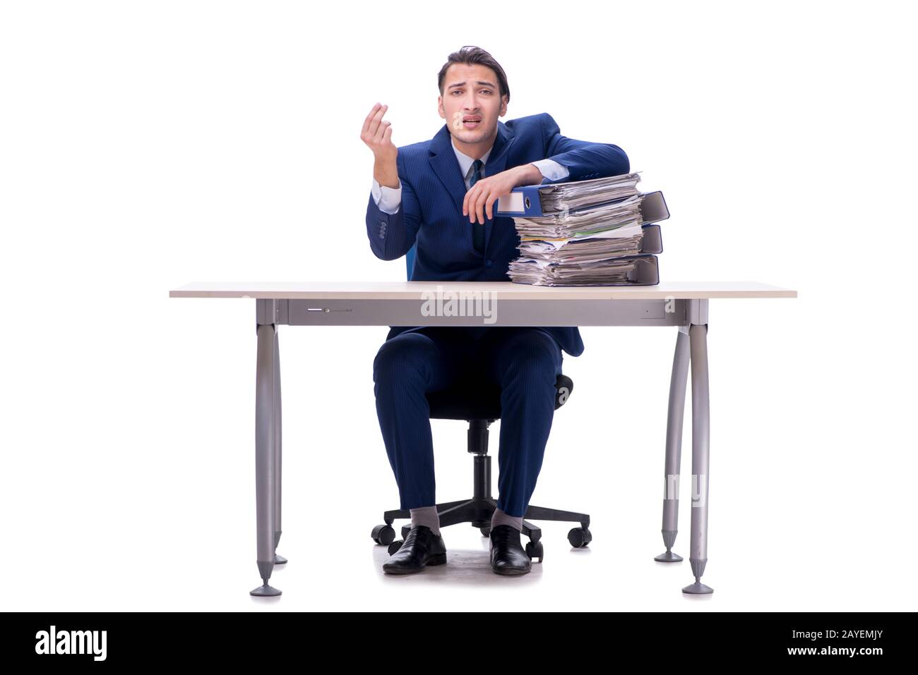 Employee working isolated on white background Stock Photo - Alamy