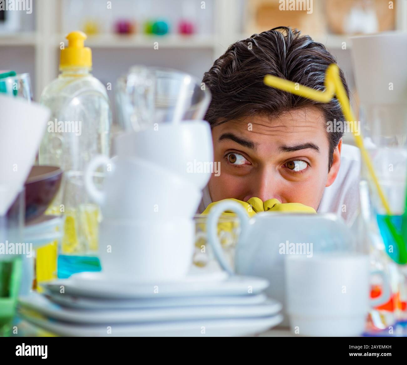 Dirty dishes angry hi-res stock photography and images - Alamy