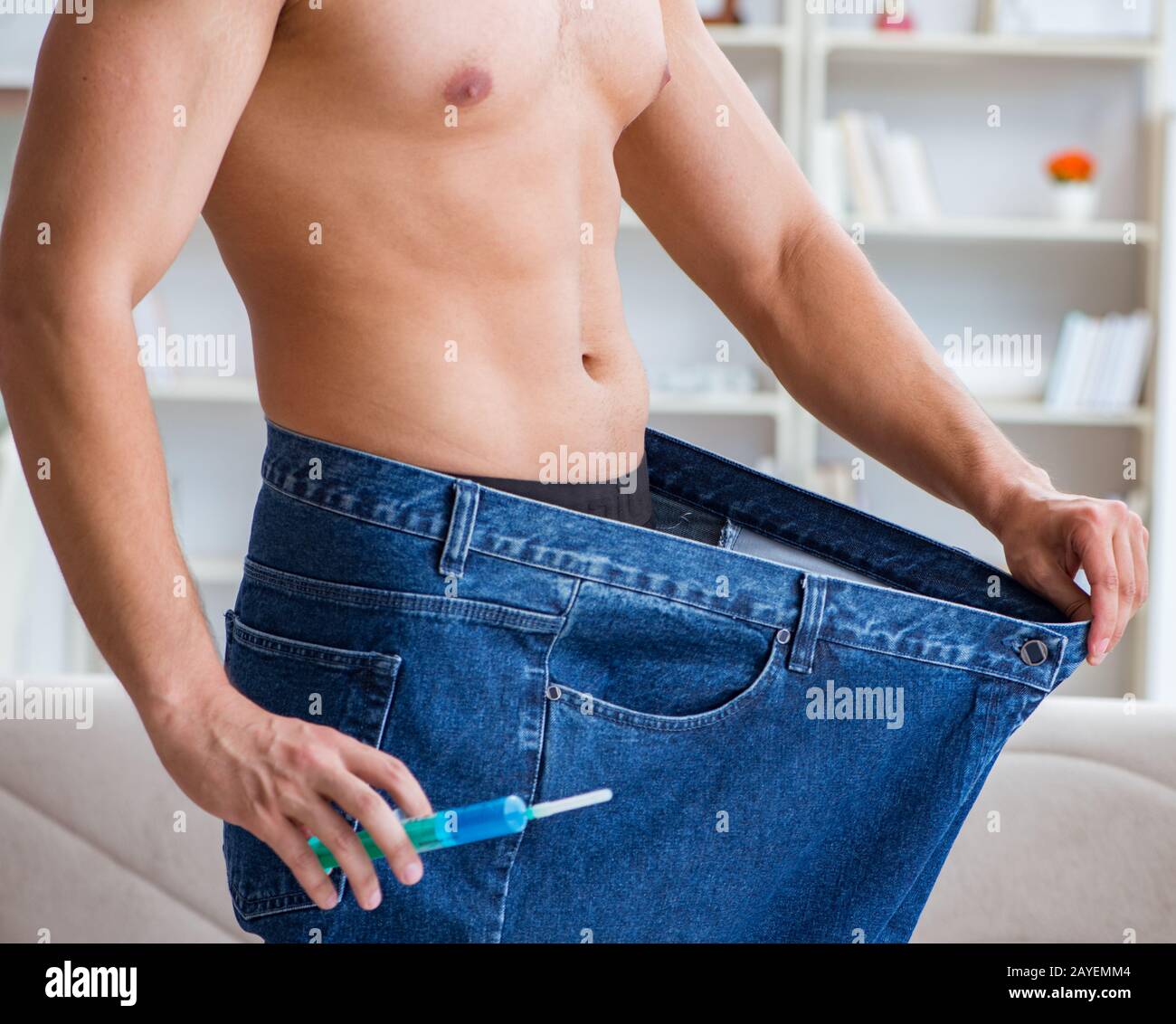 Man loss weight pants hi-res stock photography and images - Alamy