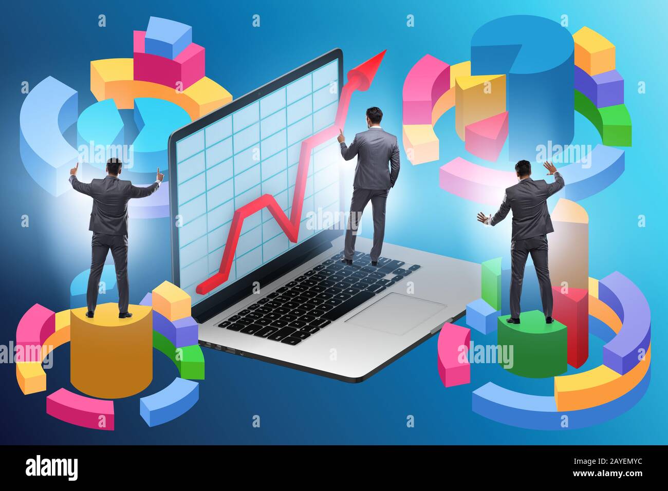 Trader working in technical visualization environment Stock Photo - Alamy