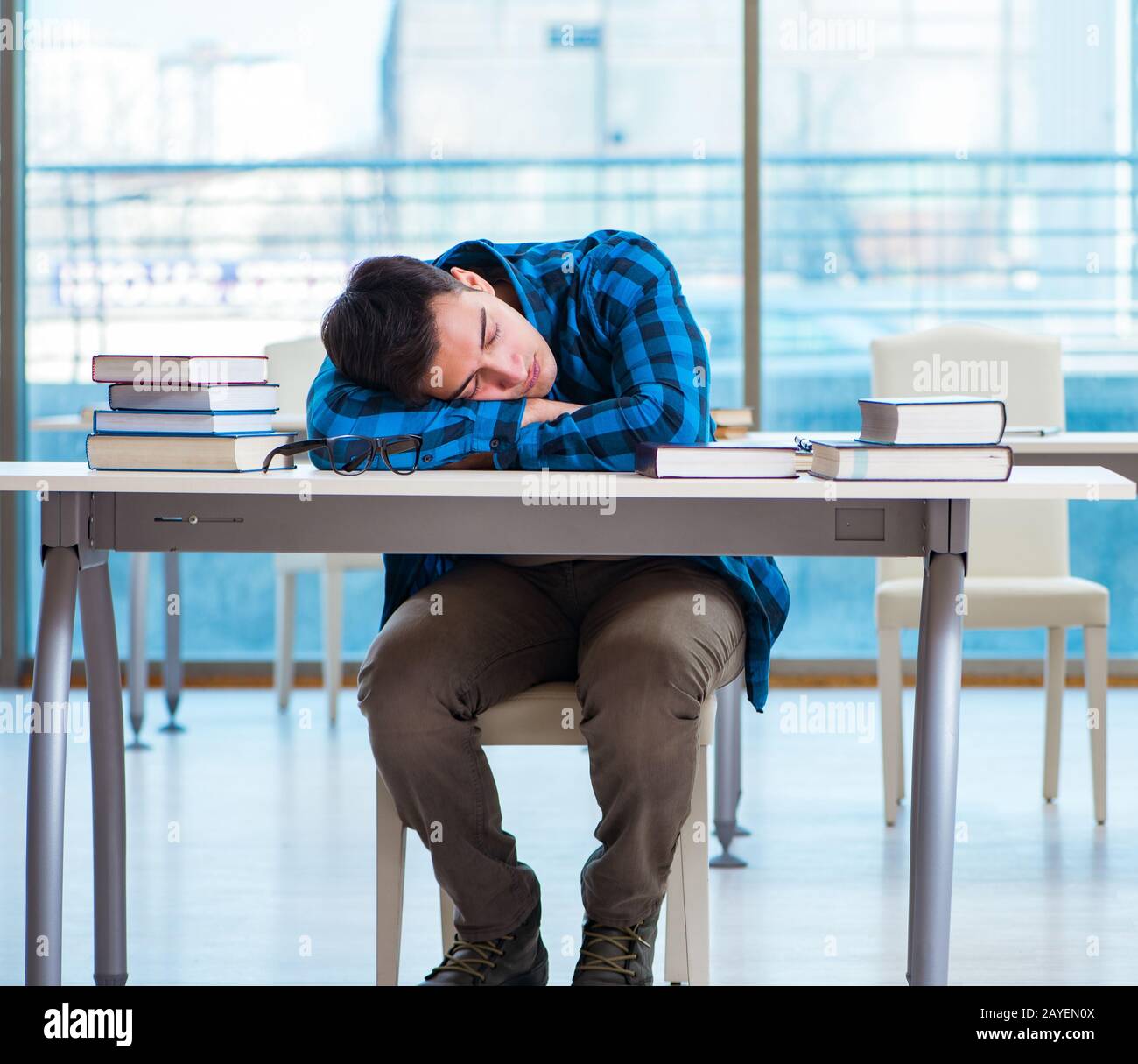 College Student Sleeping In Lecture High Resolution Stock Photography ...