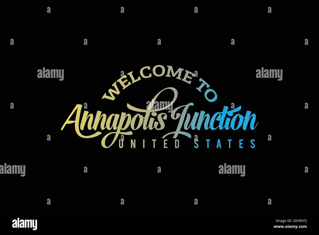 Welcome To Annapolis Junction US Word Text Creative Font Design ...