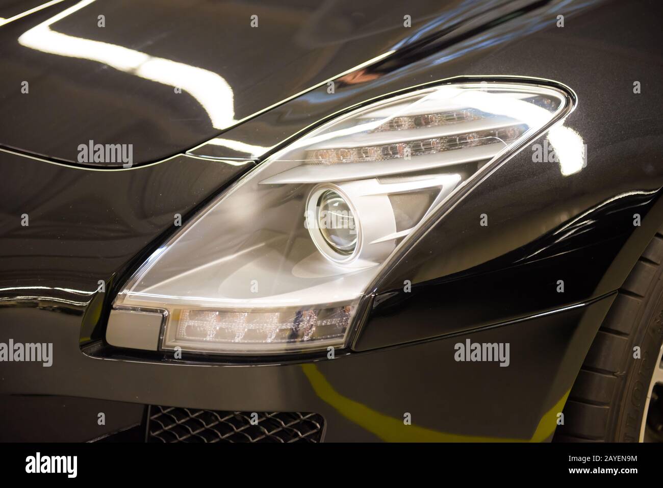 Led headlight car night hi-res stock photography and images - Alamy