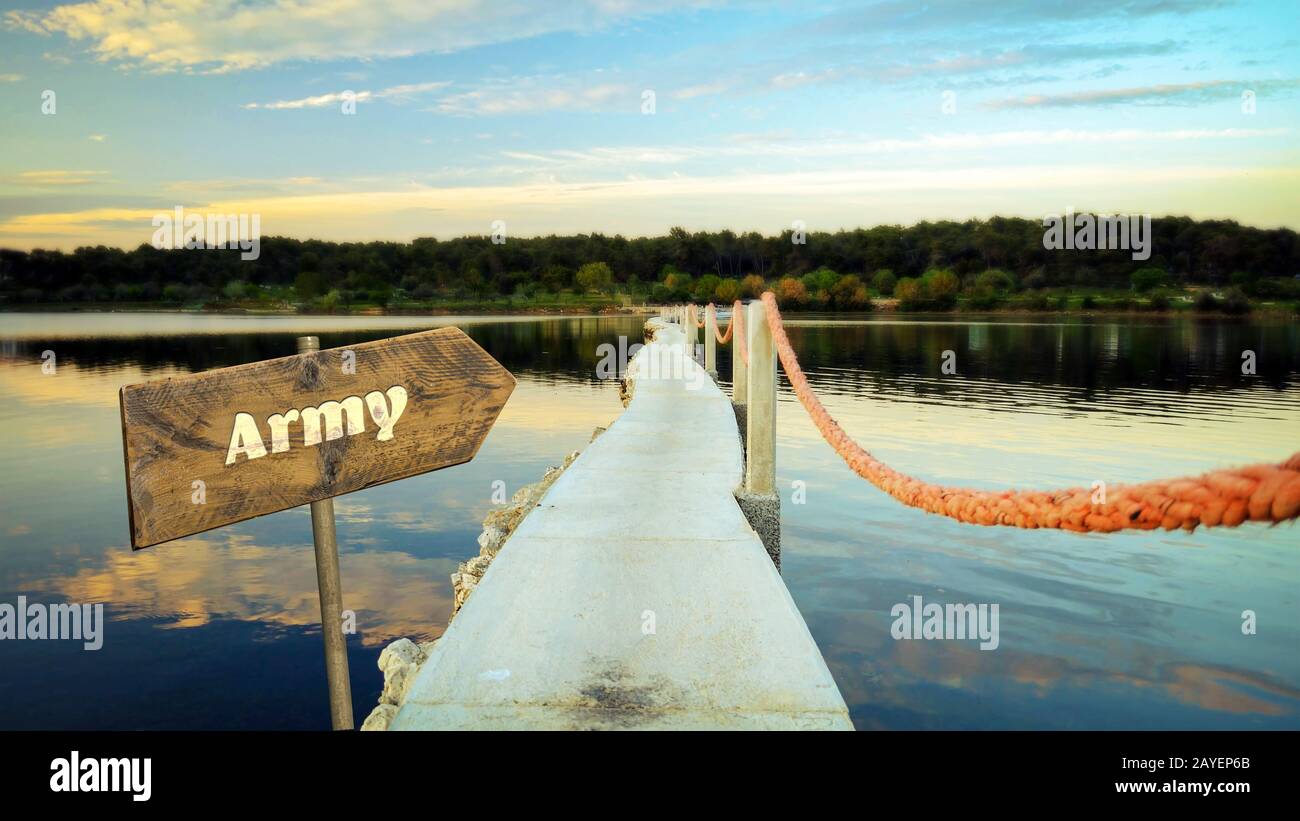 Street Sign to Army Stock Photo - Alamy