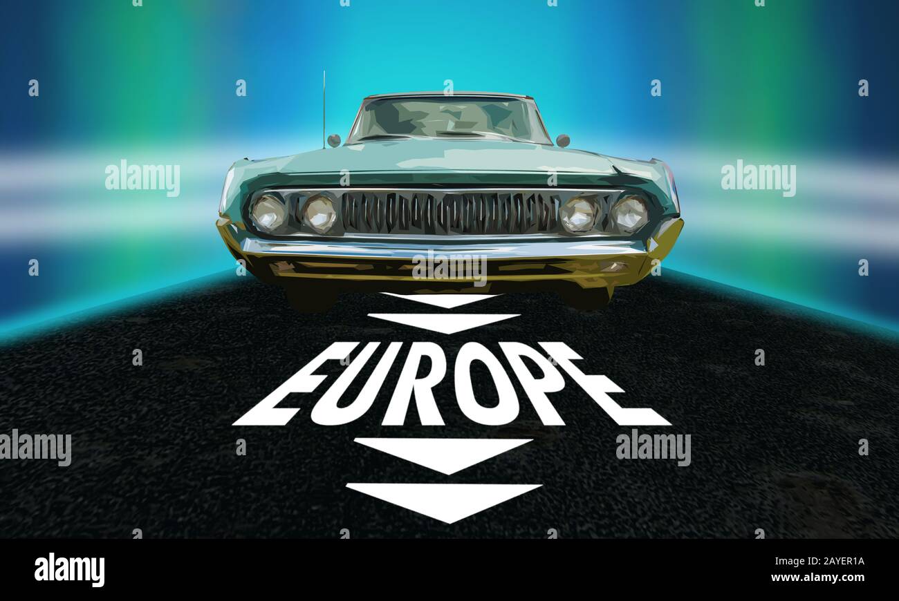 Street Sign to Europe Stock Photo - Alamy