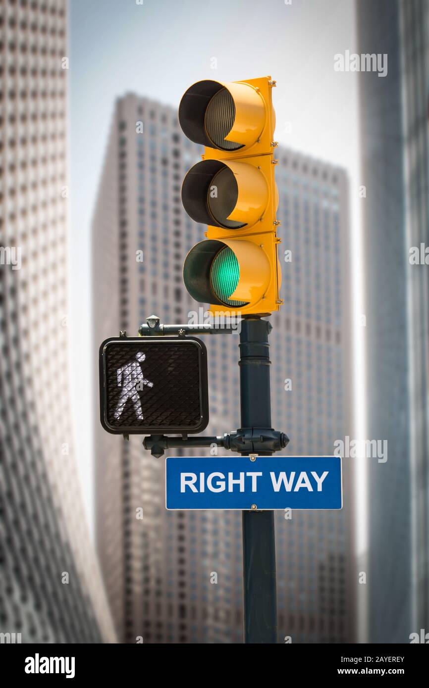 Street Sign Right Way Stock Photo - Alamy