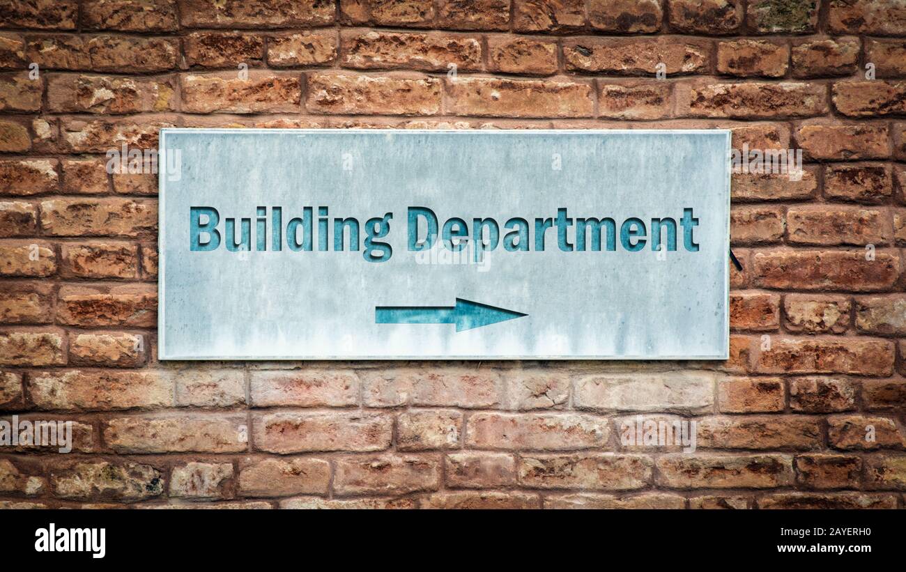 Street Sign Building Department Stock Photo - Alamy