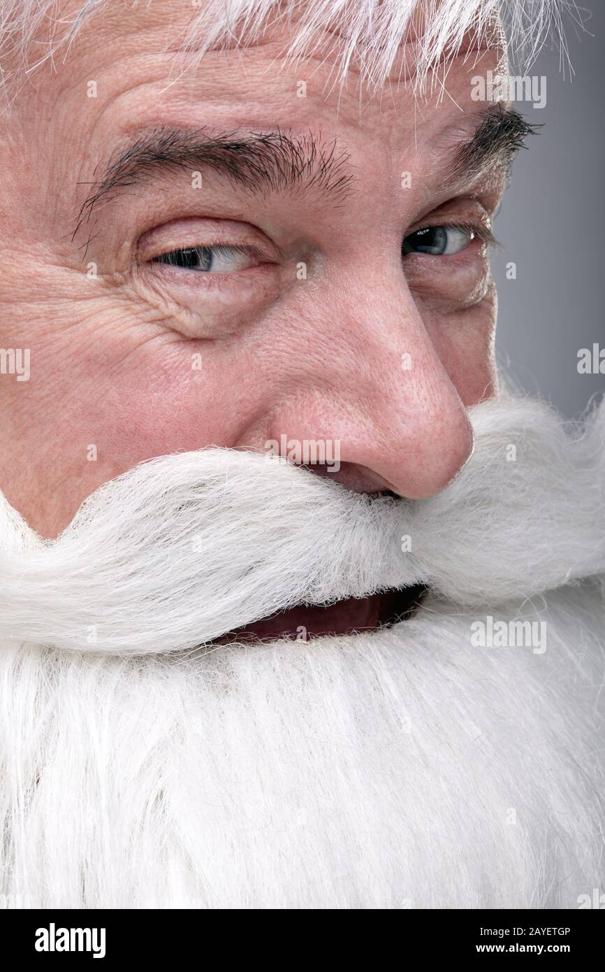 Close-up of the face of a Santa Claus Stock Photo - Alamy