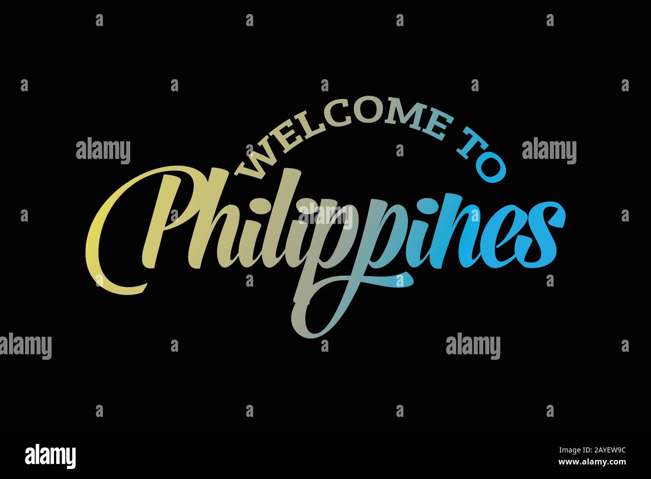 Welcome To Philippines Word Text Creative Font Design Illustration ...
