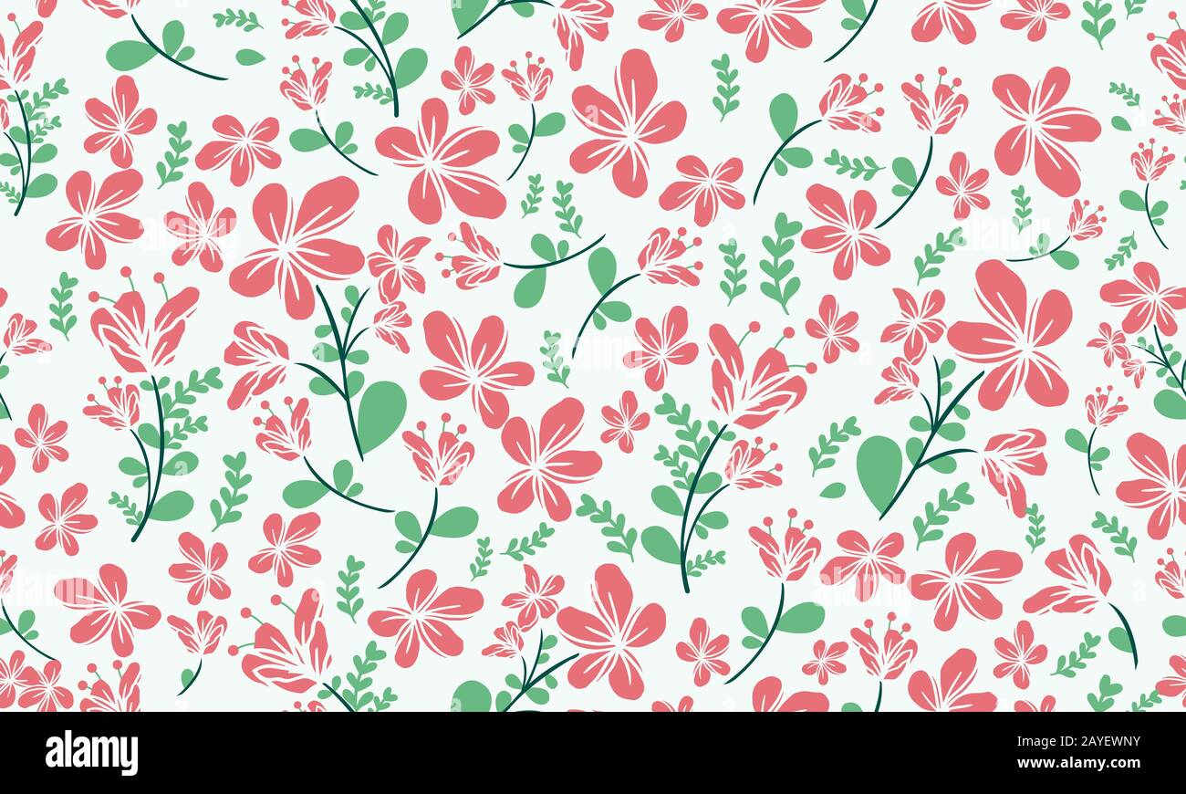 Spring flower banner design with unique of leaf and flower pattern ...