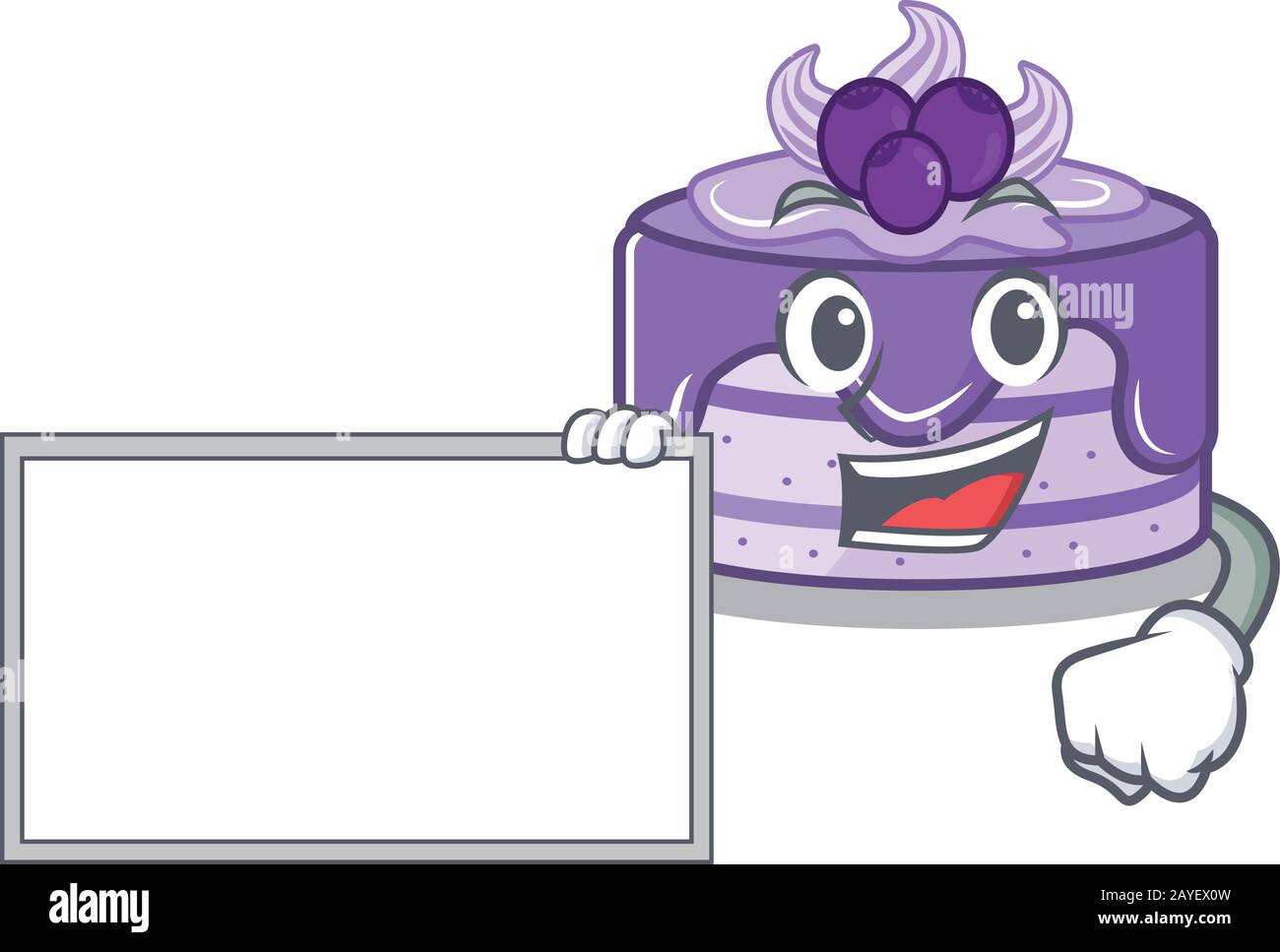 cartoon character of blueberry cake design concept bring a board Stock ...