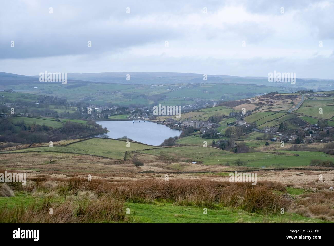 Leeming Reservoir, Near Oxenhope, Bradford, West Yorkshire, England, UK ...