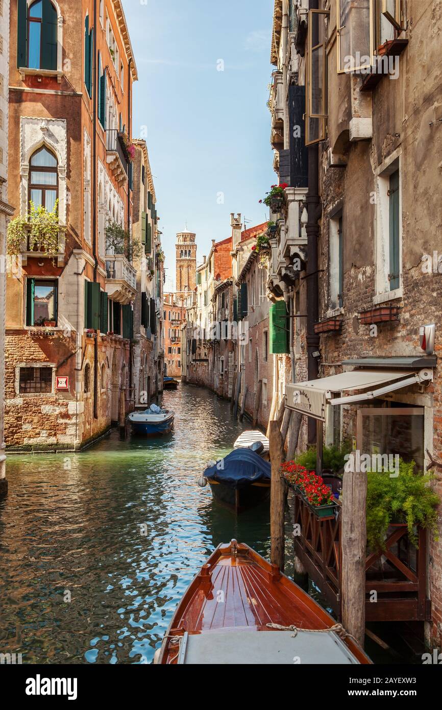 Venice canal scene in Italy Stock Photo - Alamy