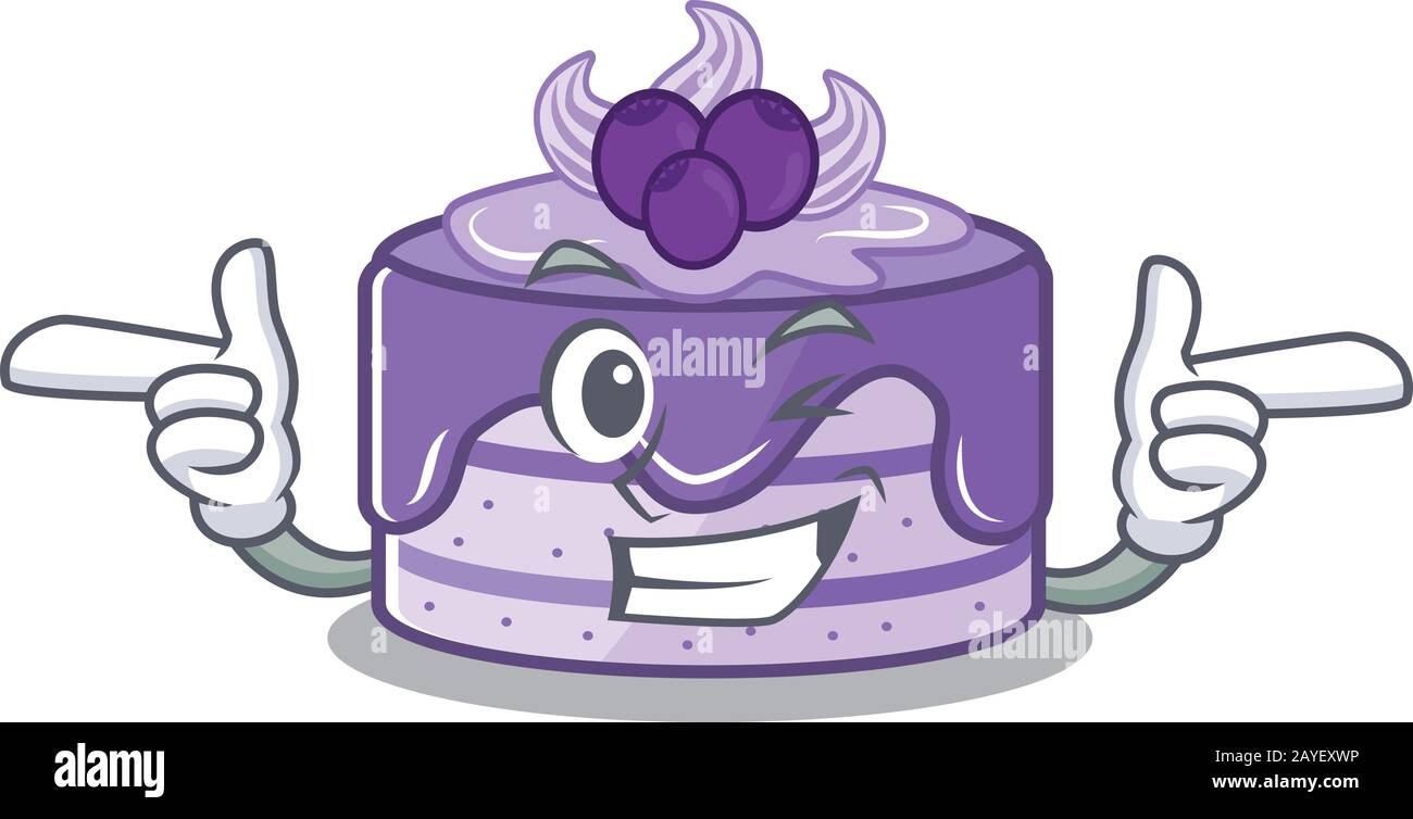 Cute mascot cartoon design of blueberry cake with Wink eye Stock Vector ...
