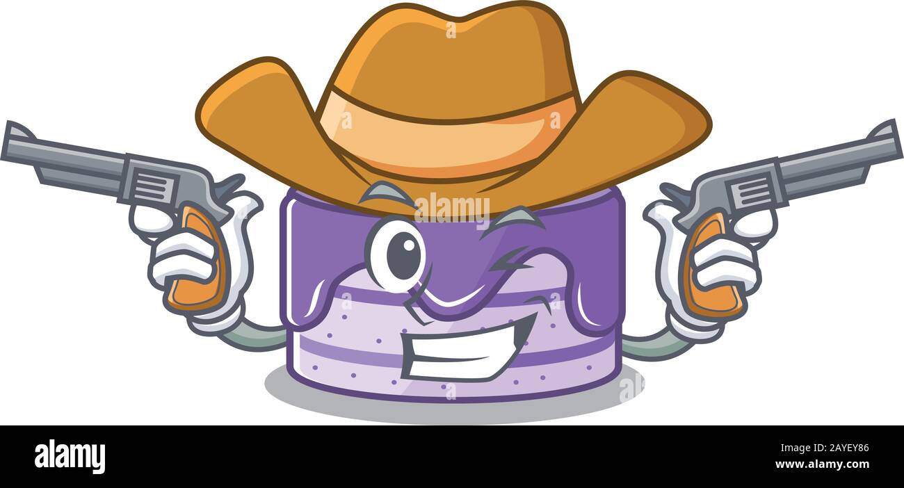 Blueberry cake Cowboy cartoon concept having guns Stock Vector Image ...