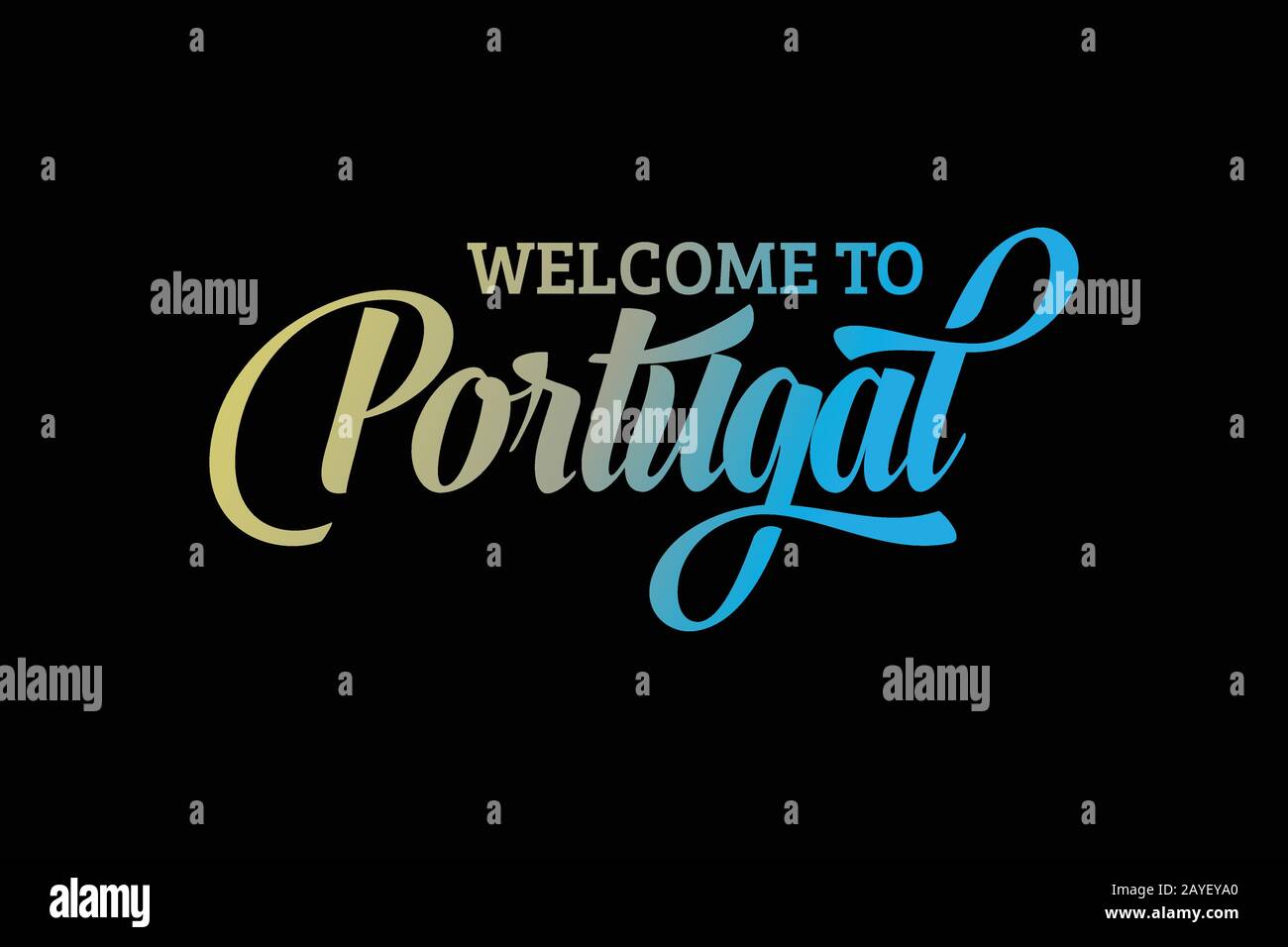 Welcome To Portugal Word Text Creative Font Design Illustration ...