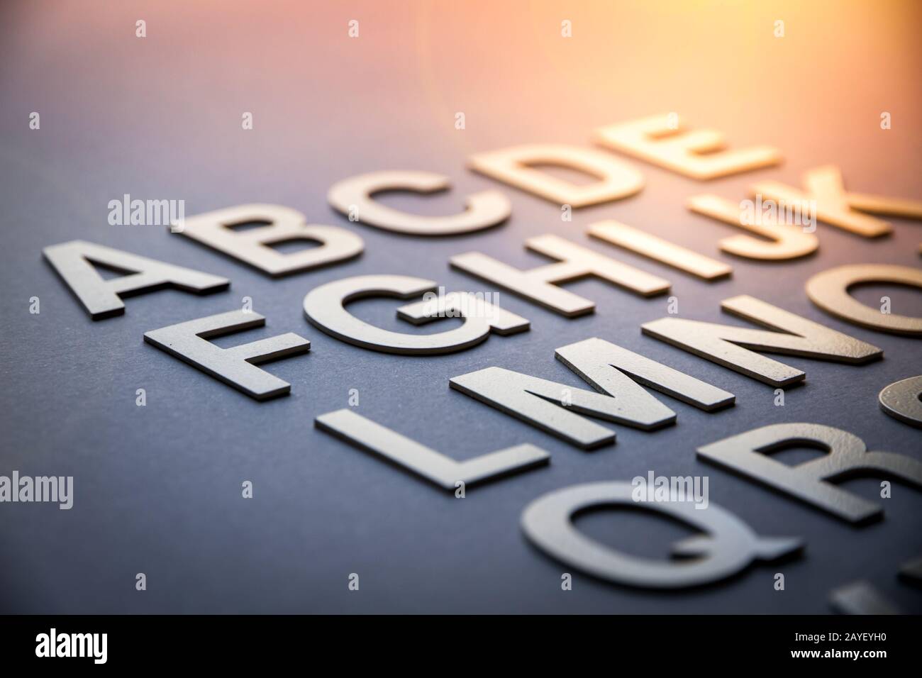 Alphabet made with solid letters Stock Photo - Alamy