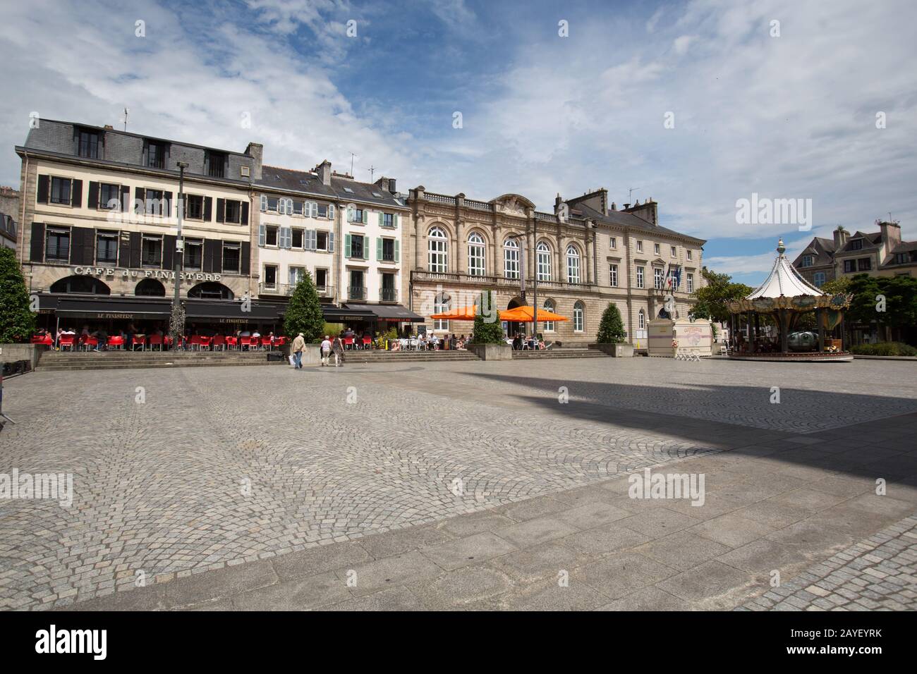 City of Quimper, France. Picturesque view of the piazza area at Quimper ...