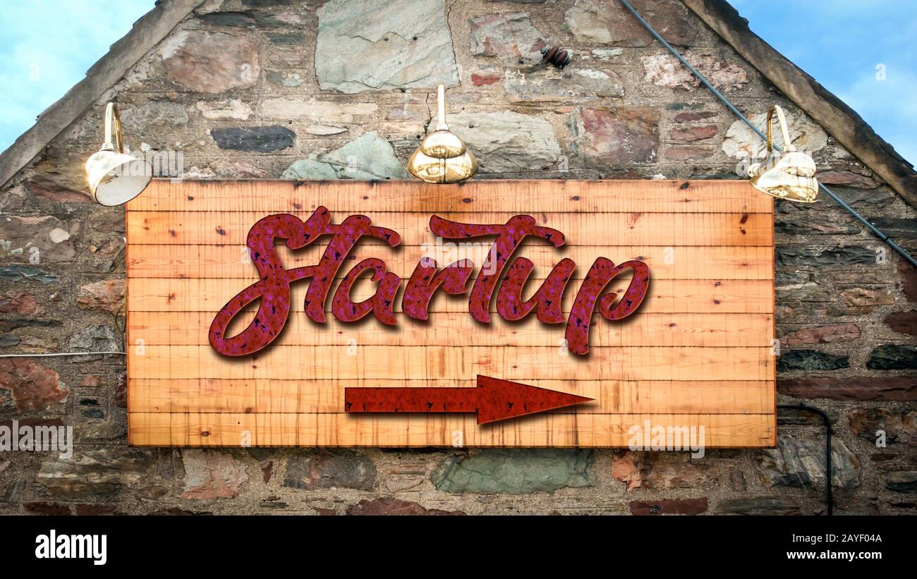 Street Sign to Startup Stock Photo - Alamy