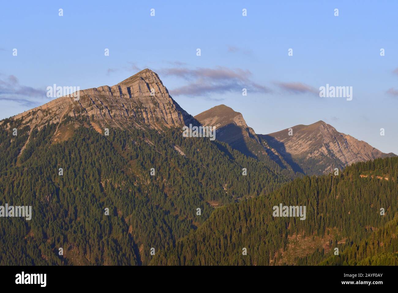 Gailtal Alps with goldeck and staff Stock Photo - Alamy