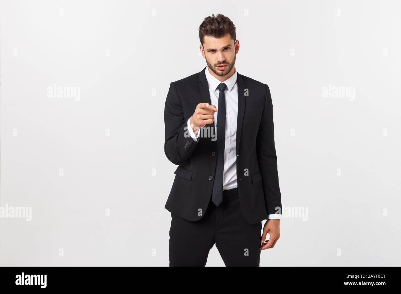 Business Concept - Portrait Handsome Business man confident face. White ...