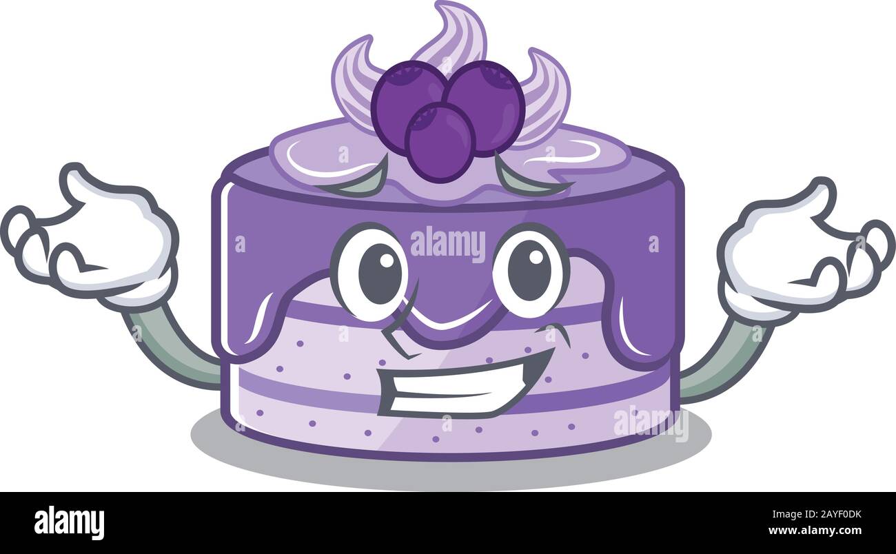 cute Grinning blueberry cake mascot cartoon style Stock Vector Image ...