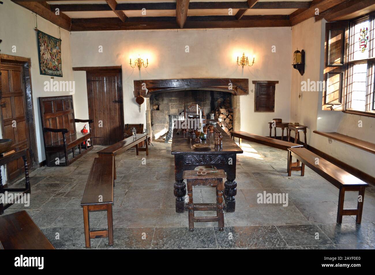 Great Hall, Sulgrave Manor, Oxfordshire, UK, was built in 1539 for ...