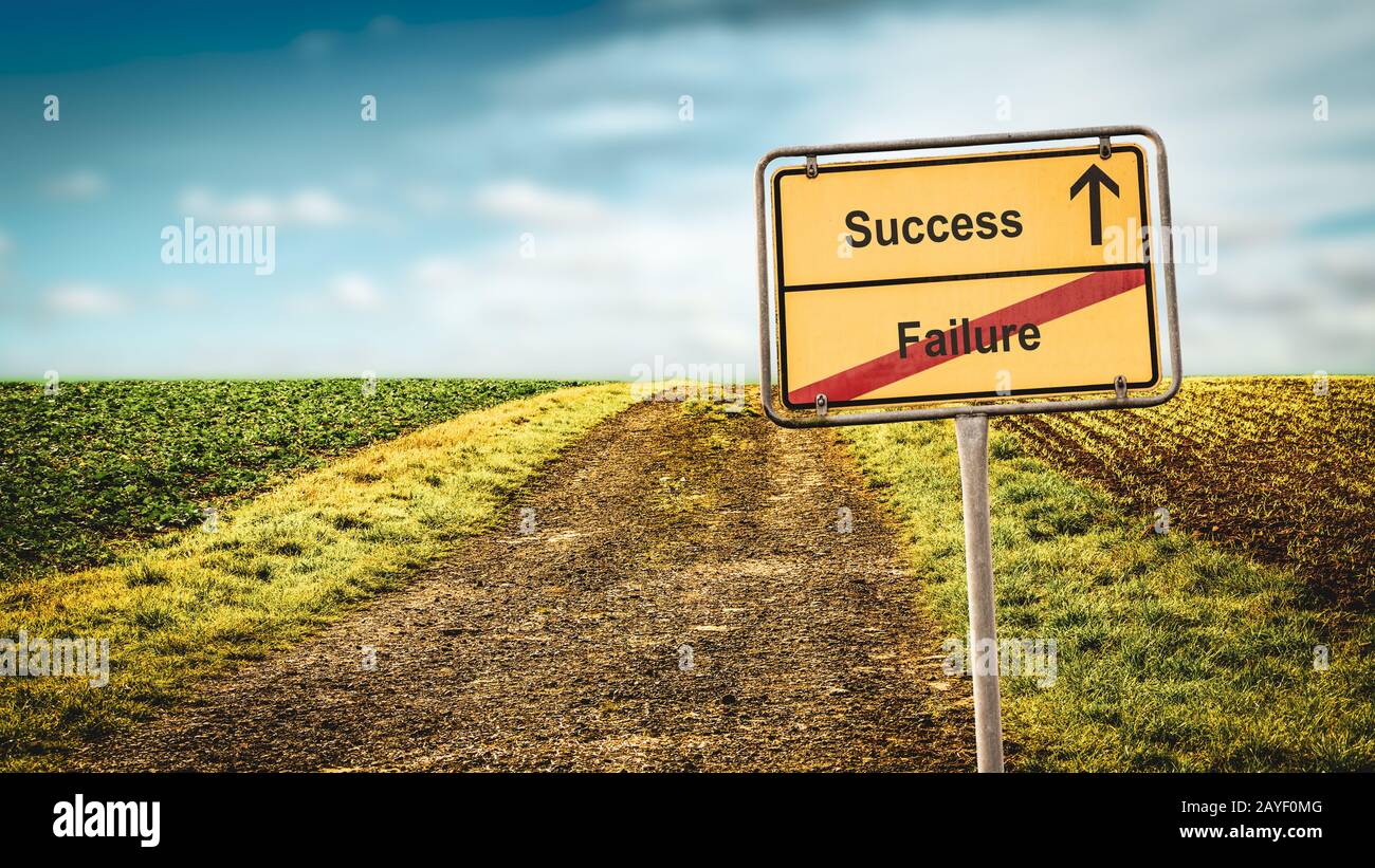 Street Sign to Success versus Failure Stock Photo - Alamy