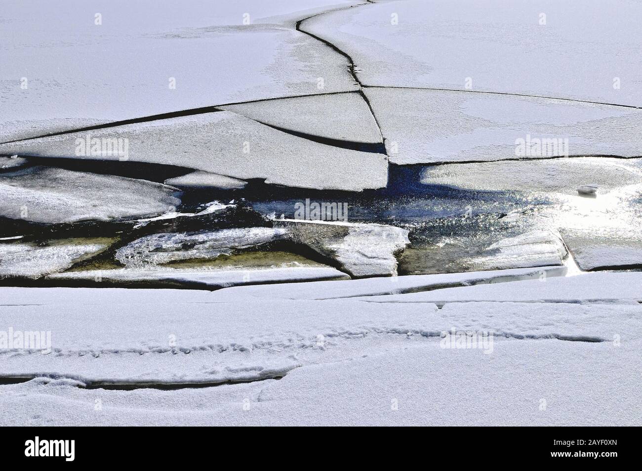 Danger of breaking ice Stock Photo - Alamy