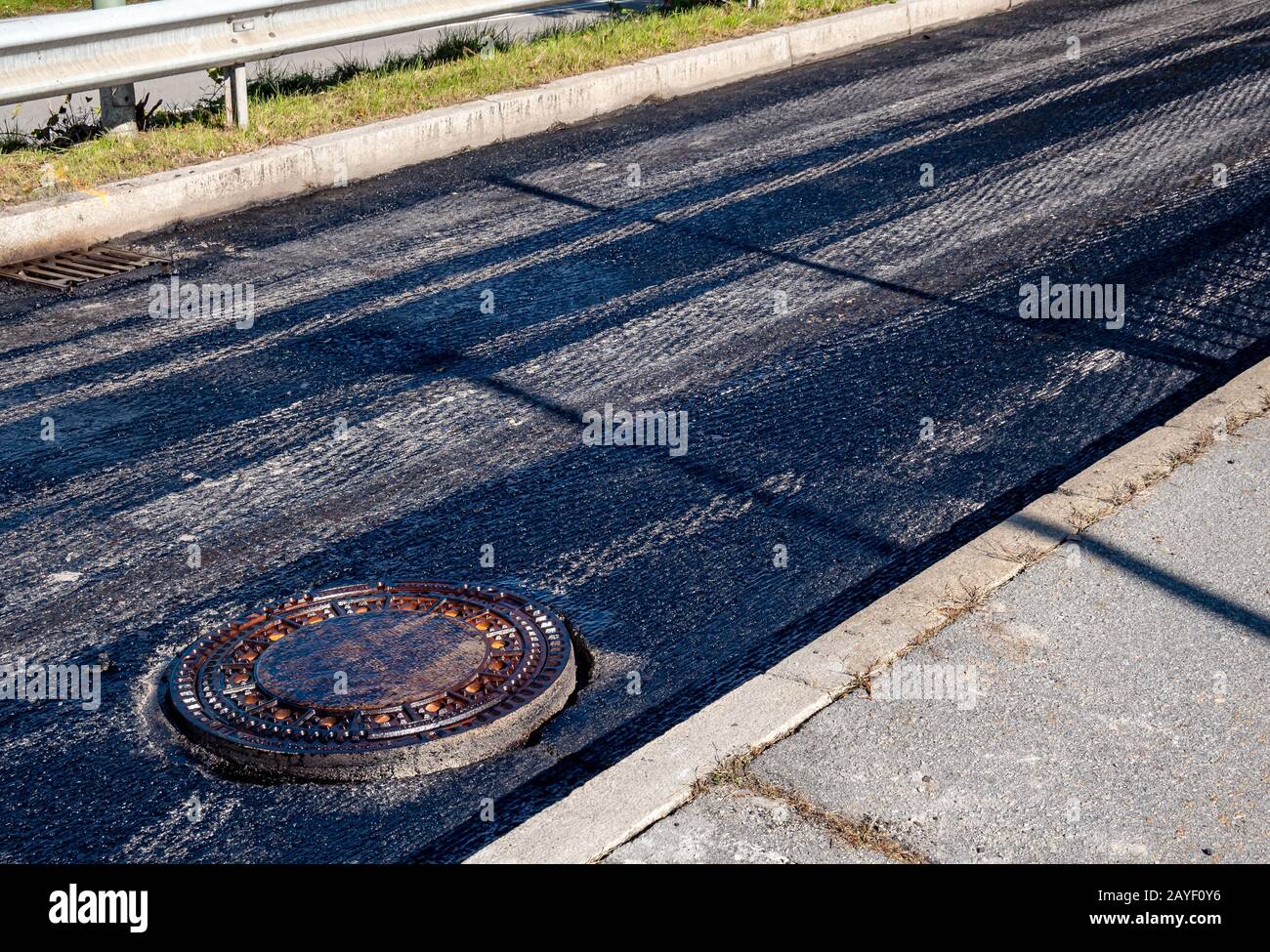 Asphalt surface in road construction site Stock Photo - Alamy
