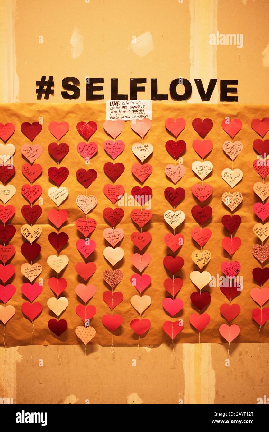 #SELFLOVE. An interactive wall at a midtown Manhattan Starbucks asking ...