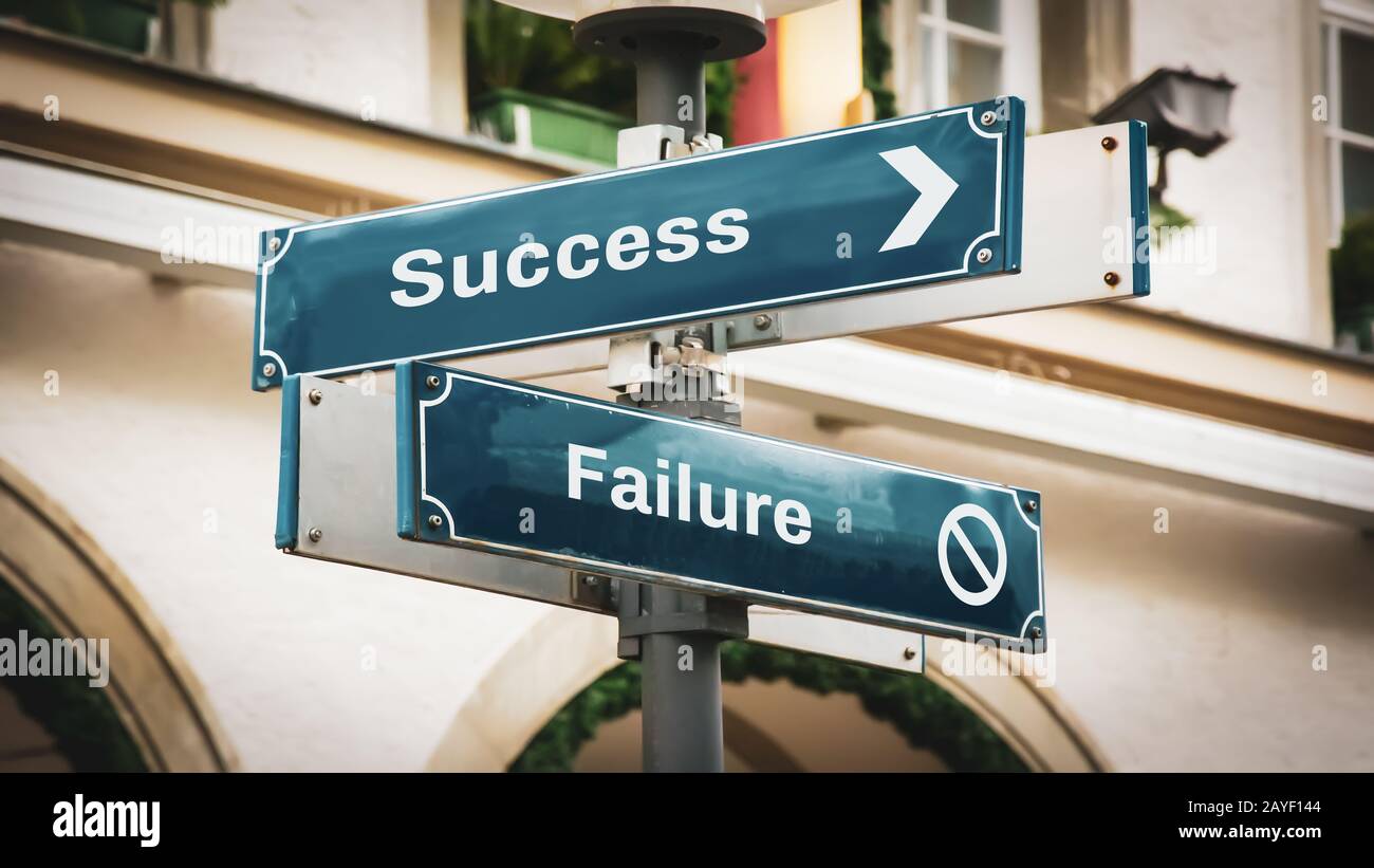 Street Sign to Success versus Failure Stock Photo - Alamy
