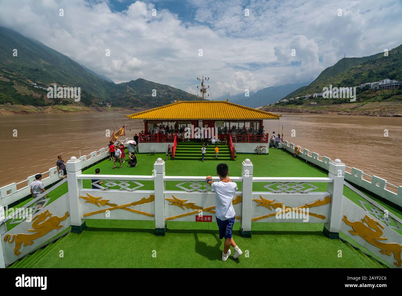 Observation deck on passenger ship on Yangtze river Stock Photo - Alamy