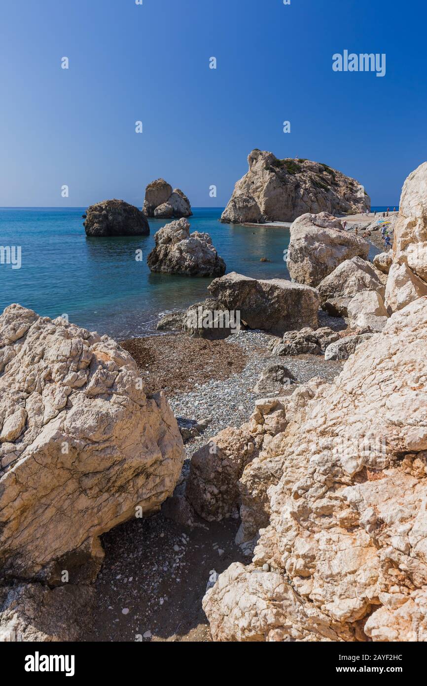 Aphrodite rock in Paphos Cyprus Stock Photo - Alamy