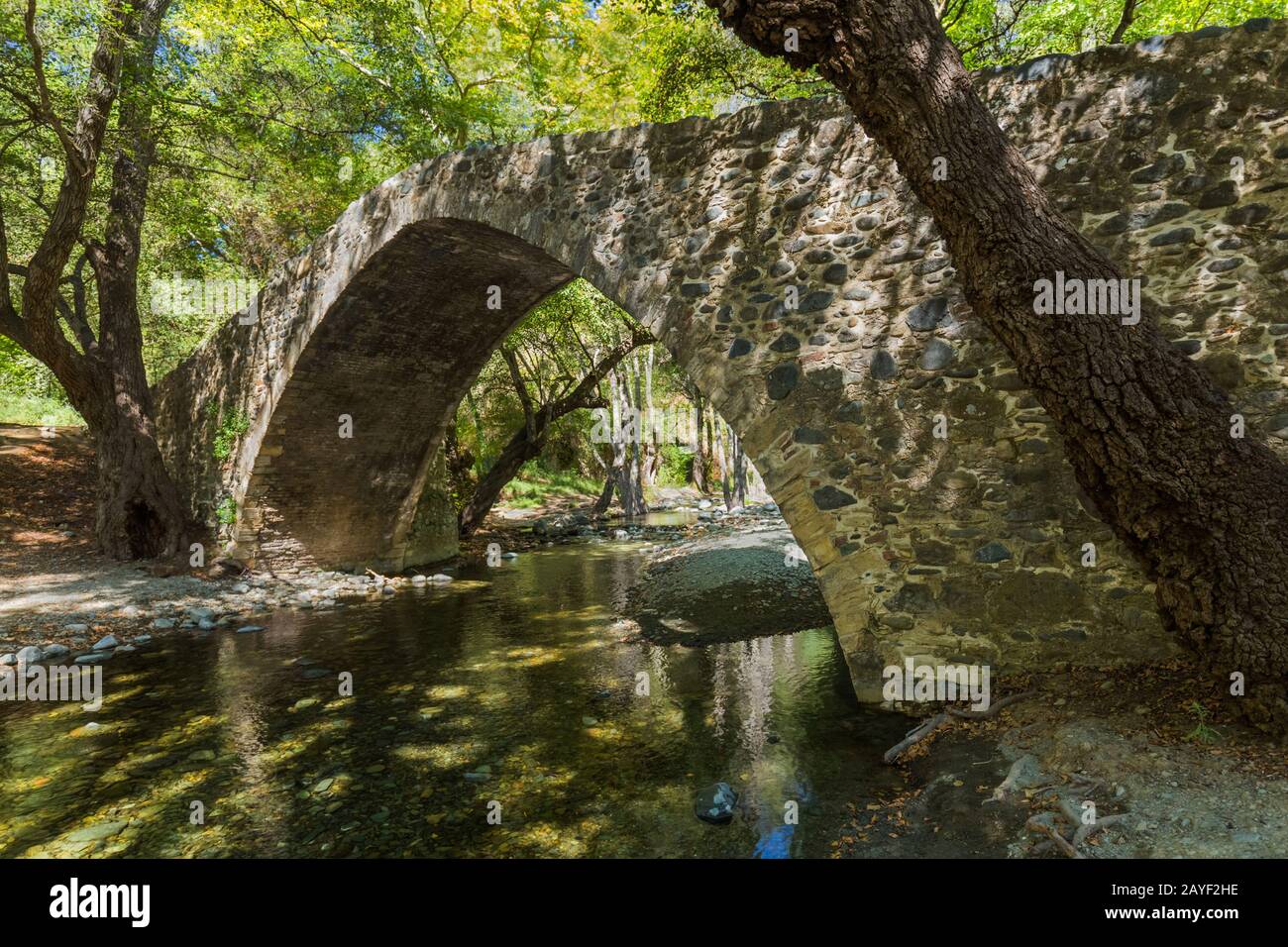 Kelefos medieval bridge in Cyprus Stock Photo - Alamy