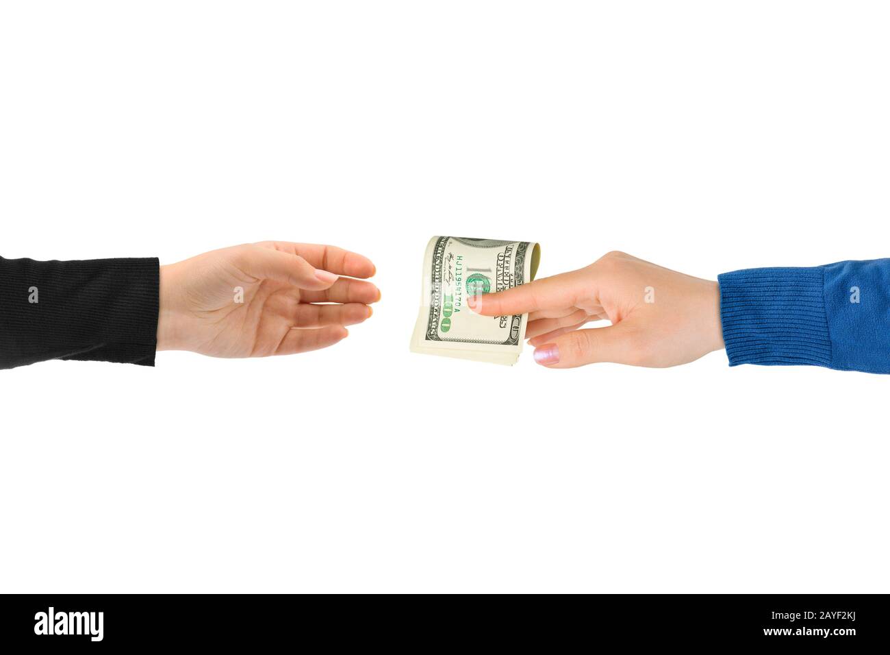 Hand holding two hundred dollar hi-res stock photography and images - Alamy
