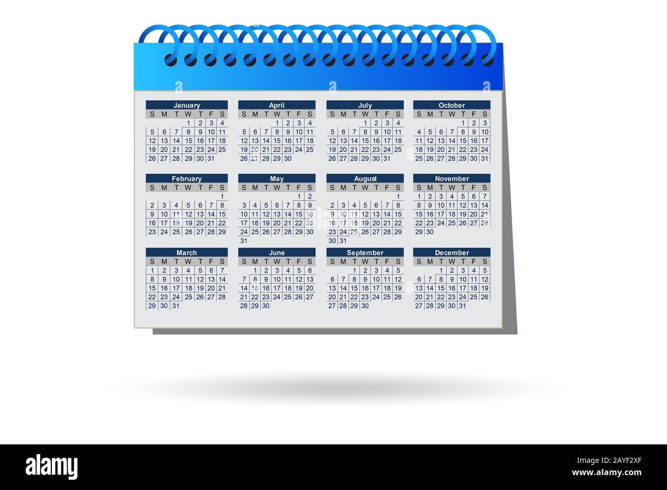 Calendar concept for planning purposes - 3d rendering Stock Photo - Alamy