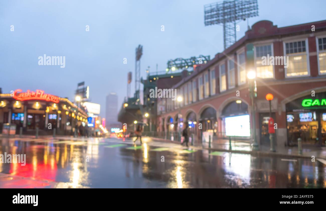 rainy wet lansdowne street in boston massachusetts Stock Photo - Alamy