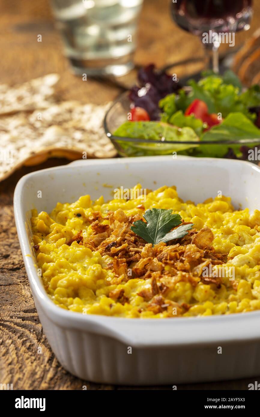 homemade swabian pasta dish on wood Stock Photo - Alamy