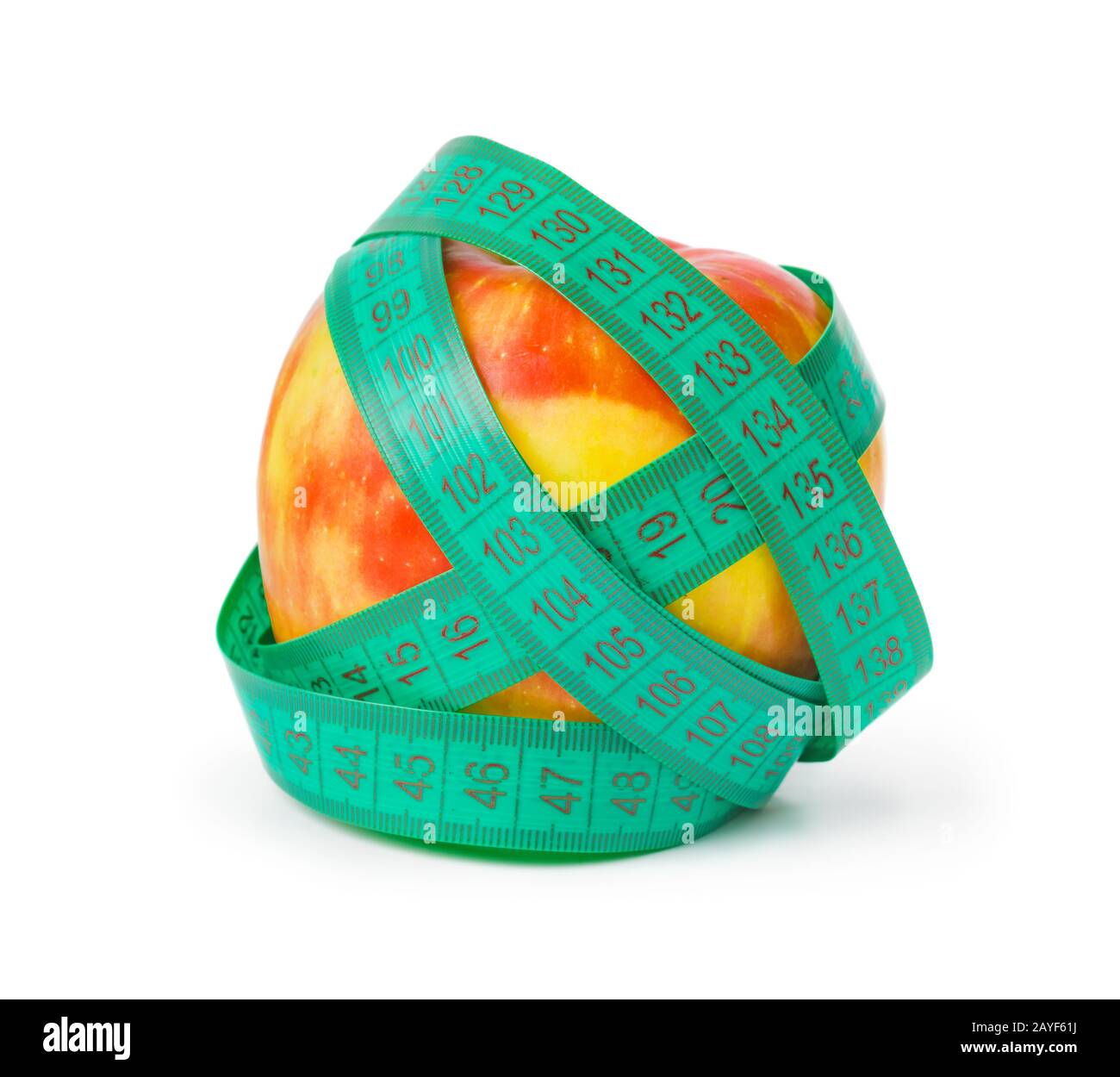 Apple and measuring tape Stock Photo - Alamy