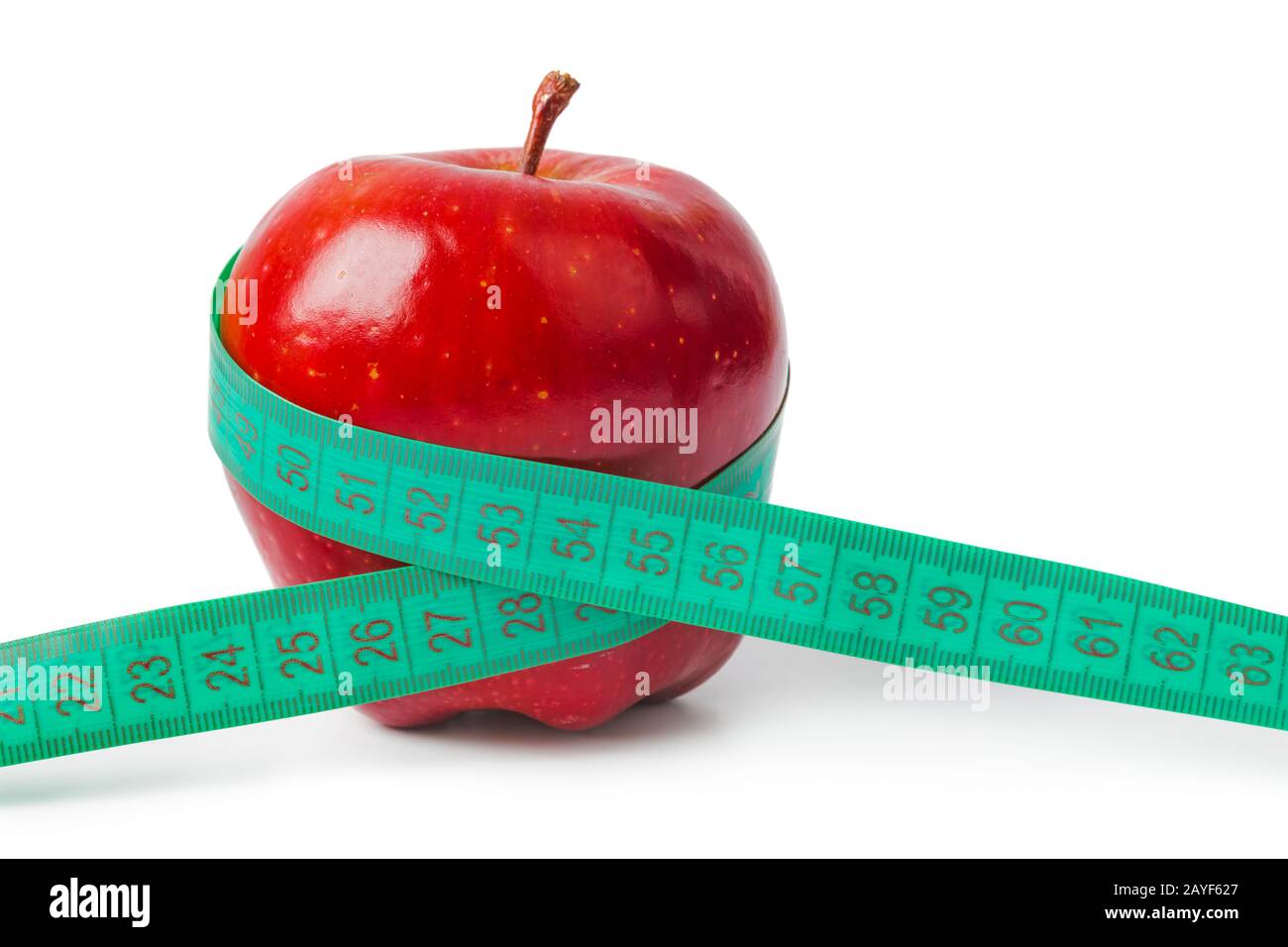 Apple and measuring tape Stock Photo - Alamy